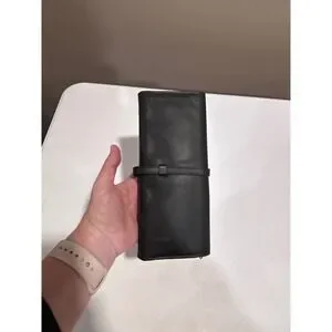 Storage & Organization | Genuine Leather Organizer Case Black Trifold 3 ...